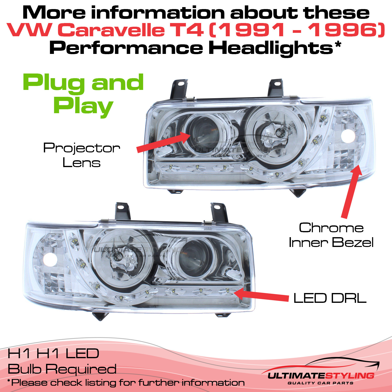 VW Caravelle / Multivan / Transporter Performance Headlights - LED ...