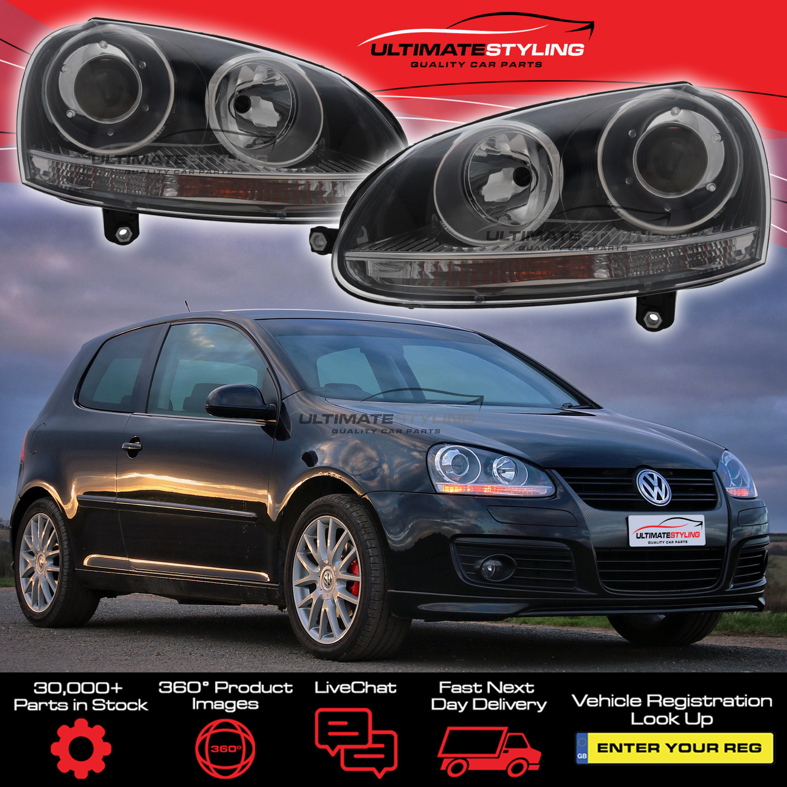 Volkswagen Golf Mk5 / Jetta Custom Performance Headlights - Projector ...