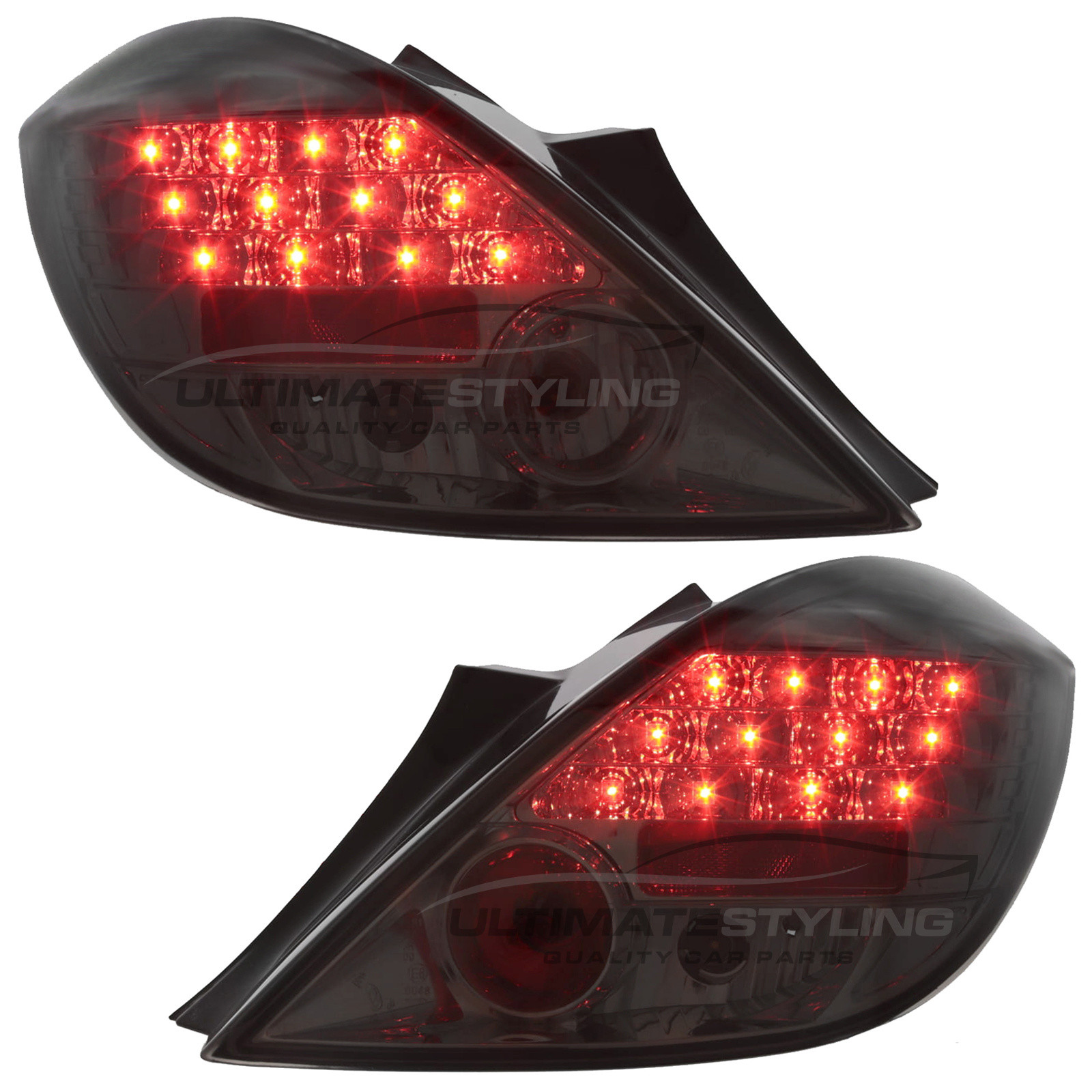 Vauxhall Corsa Performance Rear / Tail Lights - LED Style - Smoked lens ...